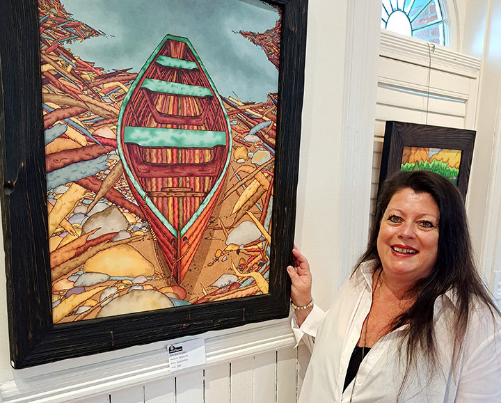 Mixed media art displayed at Gibson Gallery