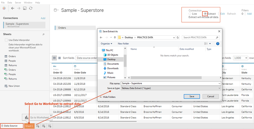 Tableau File Types