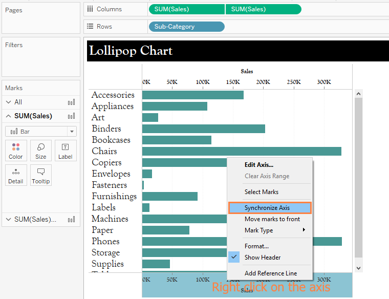 How to Make a Lollipop Chart in Tableau
