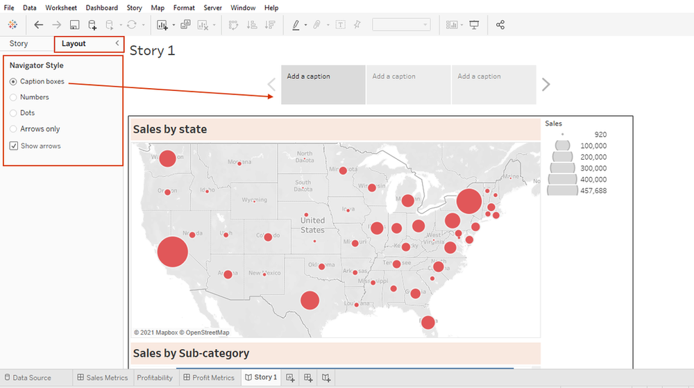 Create a Tableau Story