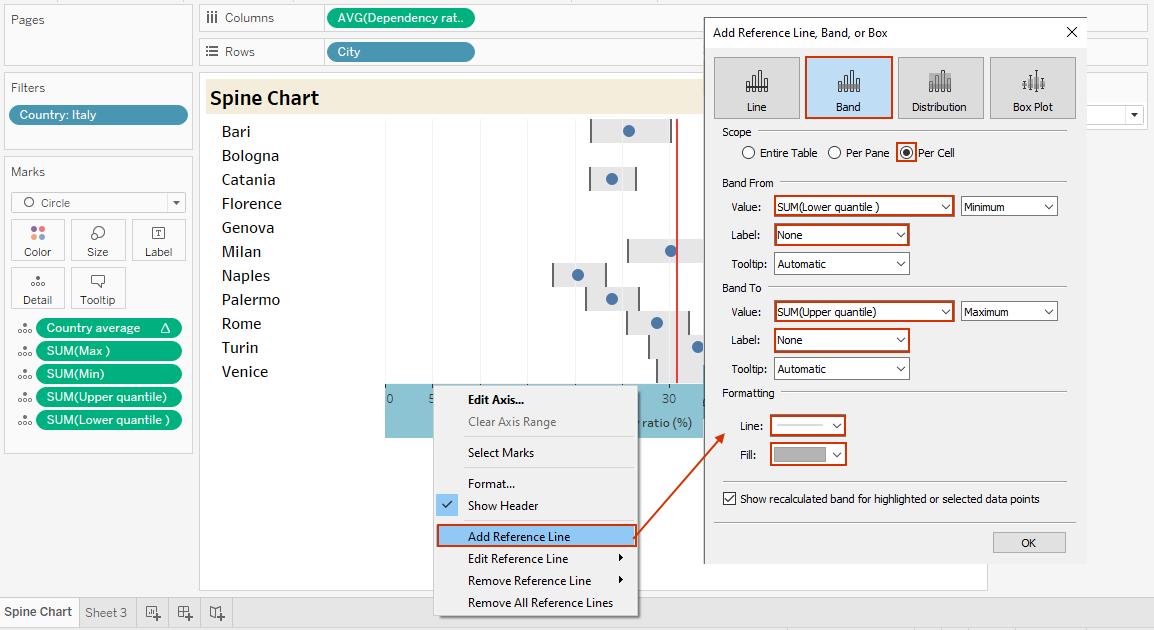 Spine Chart in Tableau