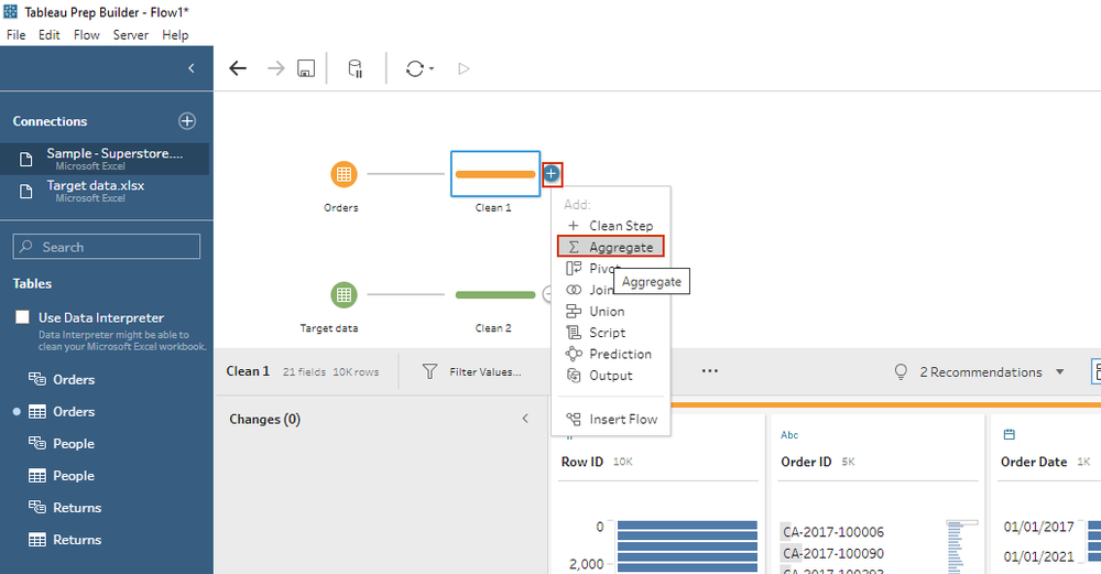 Aggregating Data in Tableau Prep Aggregating Data in Tableau Prep