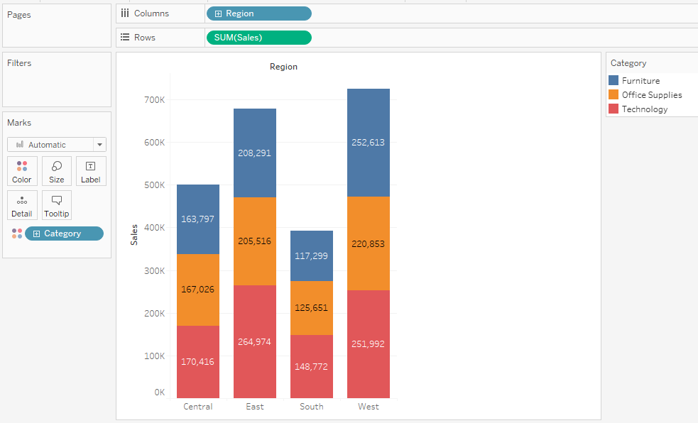 Stacked Bar Chart in Tableau