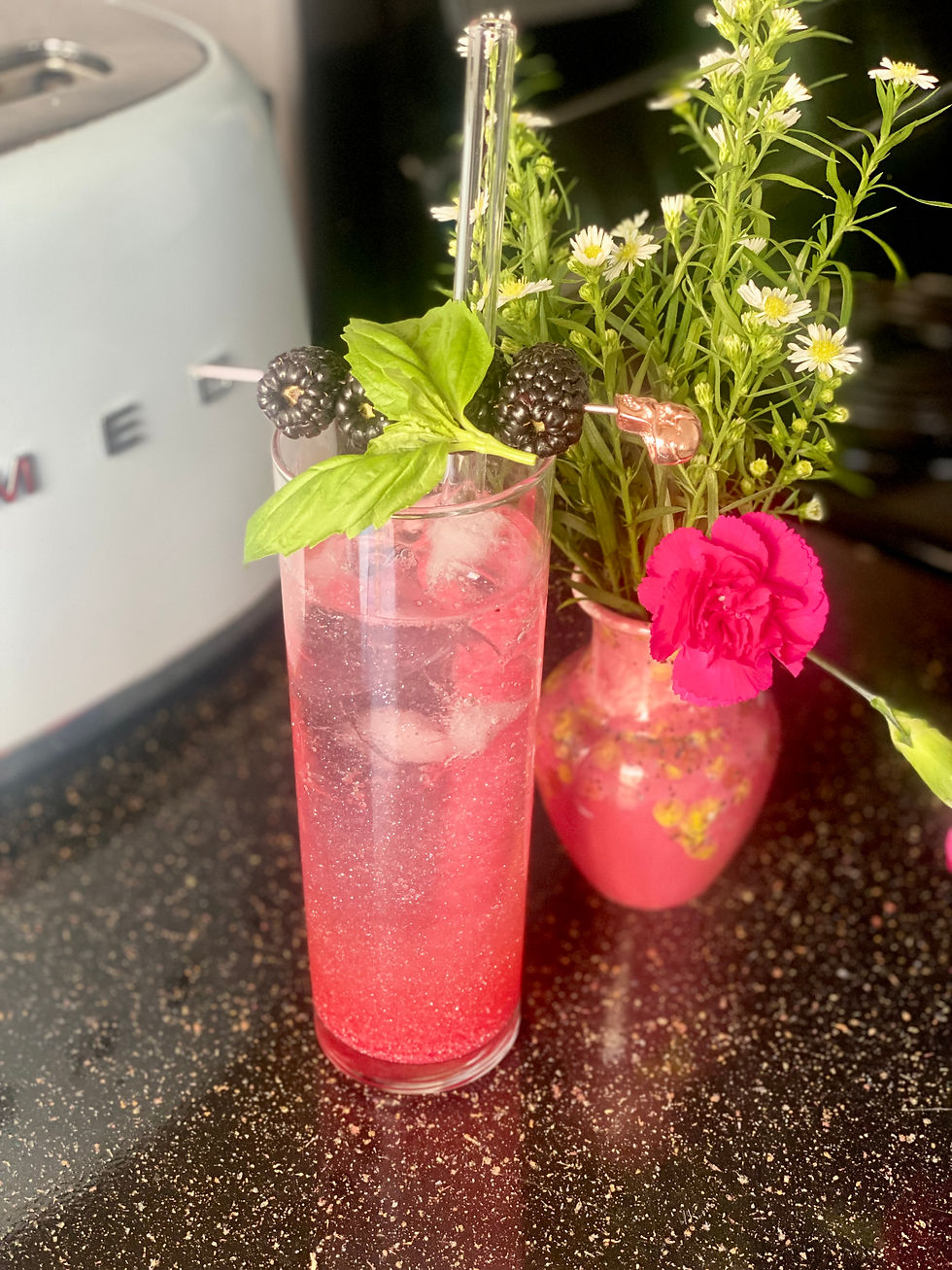 A Mocktail with blooms