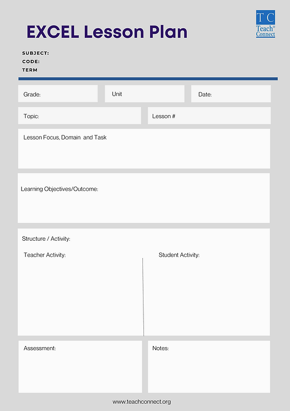 lesson plan template excel