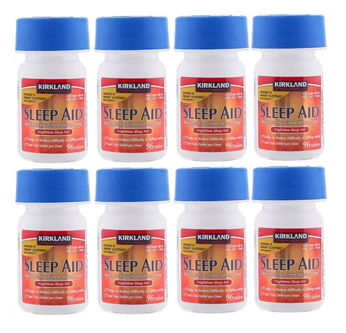 8 x Kirkland Sleep Aid Tablets Doxylamine Succinate Bottle 768 ct ...