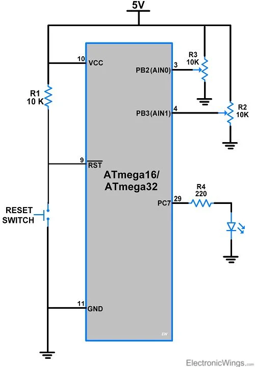 Analog Comparator In Avr Atmega16 Atmega32