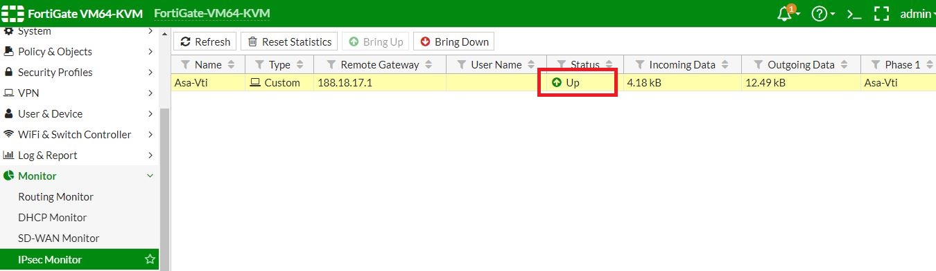 VTI Tunnel between Asa and Fortinet and Internet Access over VTI