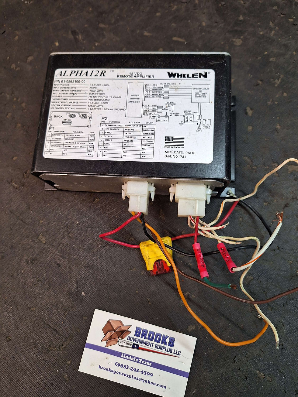 Whelen Alpha 12R 100 watt remote siren amplifier | Brooks Gov Surplus