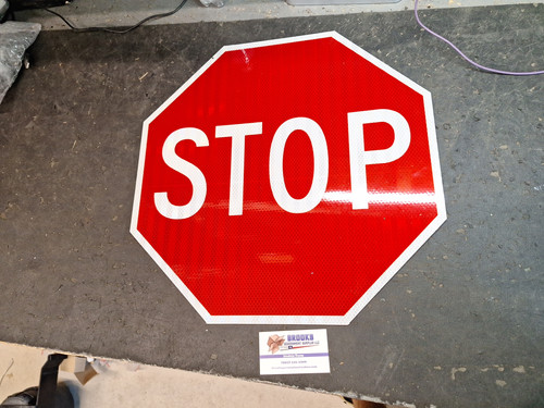 18 in stop slow Reflective double sided traffic sign NEW | Brooks Gov ...