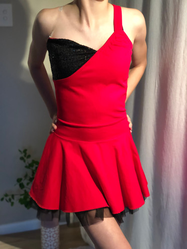 Kelle Black/Red Jazz Dress | Dance Donators