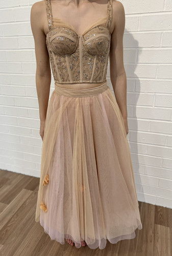 Custom Gold Bustier and Skirt Set | Dance Donators