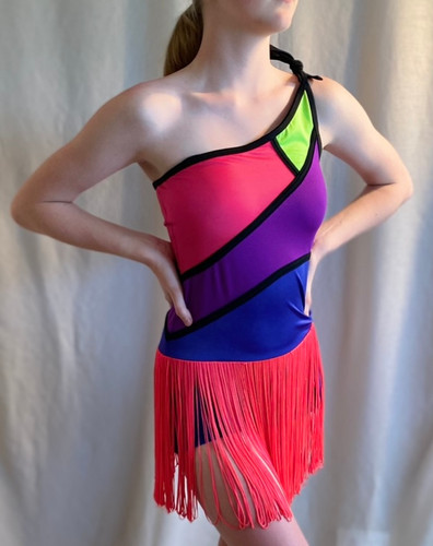 Camille Wolfe Neon Fringe Dress | Dance Donators
