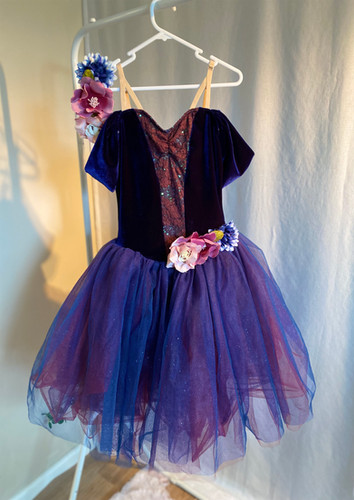 Weissman Blue and Maroon Tutu with Flowers | Dance Donators