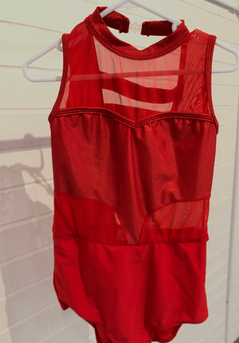 CosiG Red Mesh Weep Leotard | Dance Donators