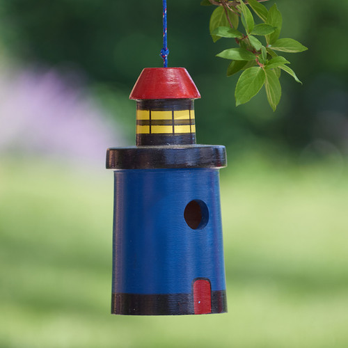 Navy Blue Lighthouse Birdhouse | Wallingford Farm