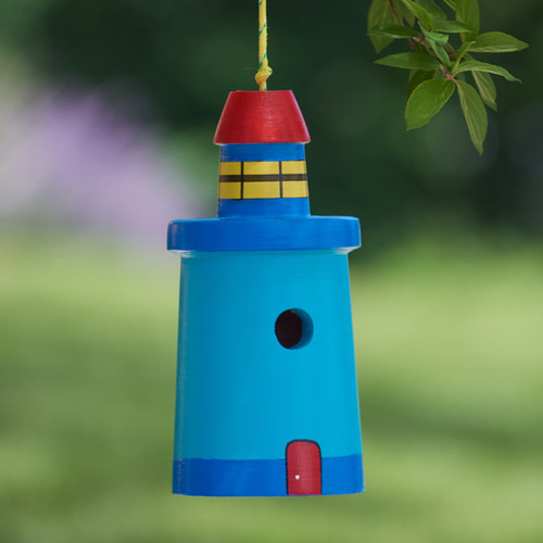 Cyan Lighthouse Birdhouse | Wallingford Farm