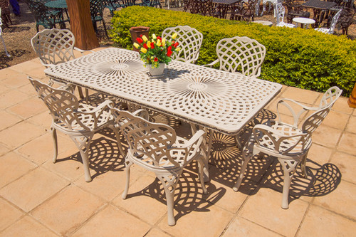 6 Seater Diamond Table (216cm) with King Diamond Chairs | Eloff Patio