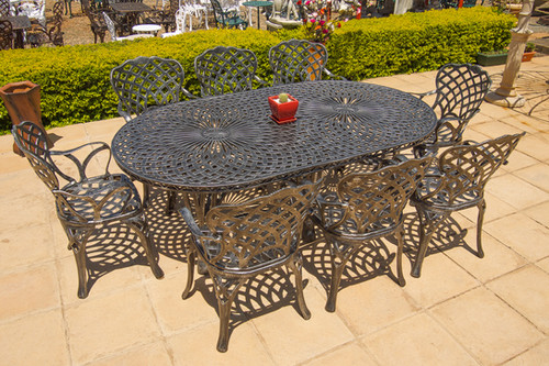 8 Seater Diamond Table (220cm) with King Diamond Chairs | Eloff Patio