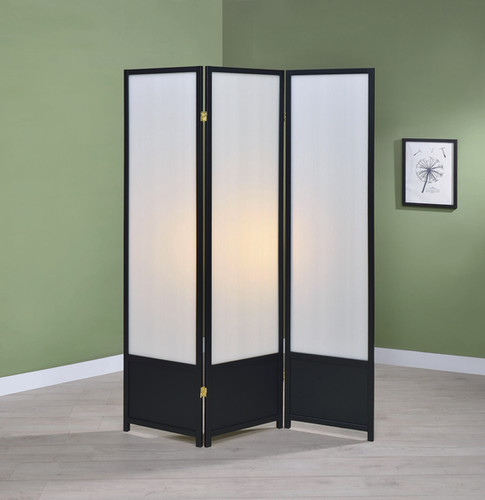 Calix Folding Screen Room Divider in Black | Home + Patio Gallery