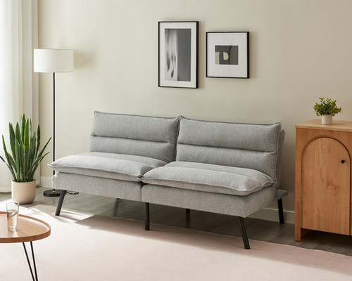 Elliot Couch Futon in Grey Fabric | Home + Patio Gallery