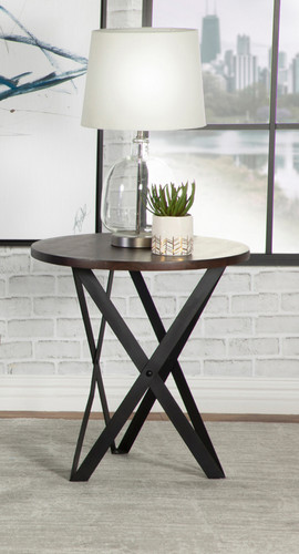 Zack Round End Table Smokey Grey And Black | Home + Patio Gallery