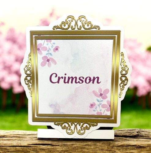 Golden Frame Table Cards | Stand Up Table Cards | Infinity Paper