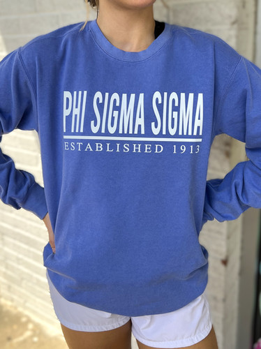 Phi Sigma Sigma with Line and Established Date T-Shirt and Sweatshirt ...