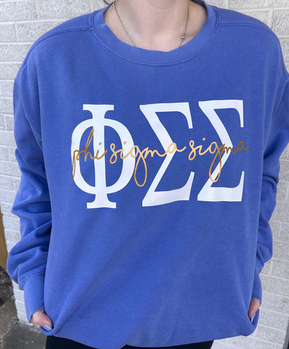 Phi Sigma Sigma Greek Letter with Script Sweatshirts and T-Shirts | The ...