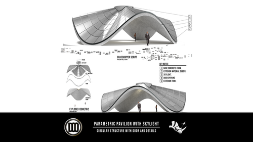 Parametric Pavilion Minimal Surface with Skylight | David Copete