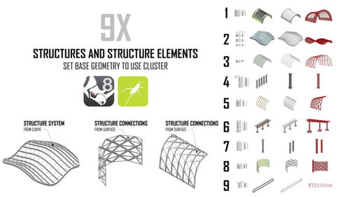 Parametric Architecture Blocks - Structure Designs 9 Pack | David Copete