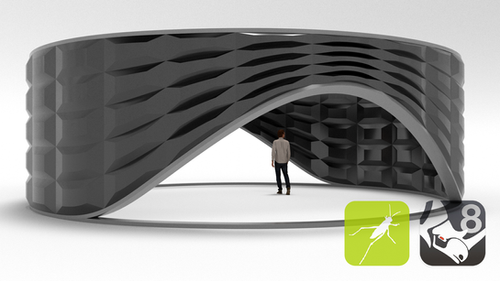 Parametric Pavilion Wave Opening and Structure with Panels | David Copete