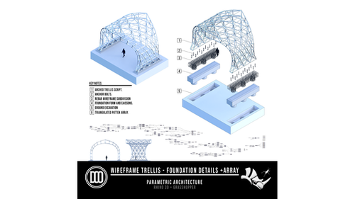 Arched Trellis Offset Structure with Foundation | David Copete