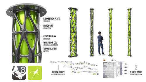 Parametric Column Structure From Curve | David Copete