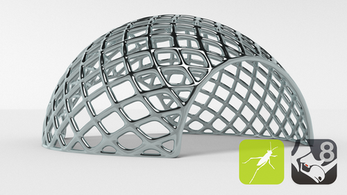 Parametric Dome Diagrid Pattern Sub-D Pipes | David Copete