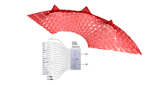 Triangulated Tensile Structure with 3 points | David Copete