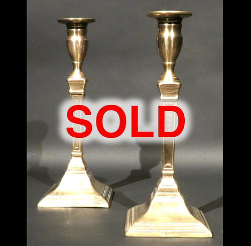 A Rare Pair of 18th Century Candle-Gripping Bell Metal Candlesticks, UK ...