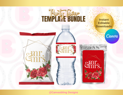 Red Wedding Bundle (editable) | Canvas Bling