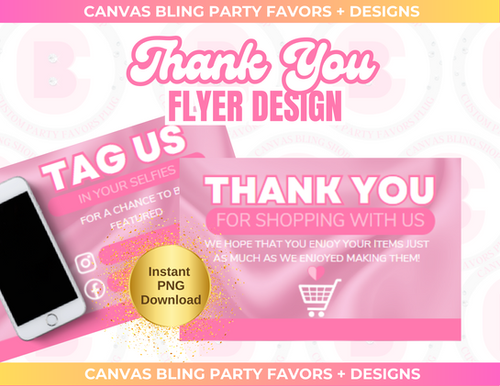 Pink Thank You Flyer | Canvas Bling