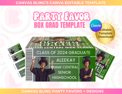 Graduate Box Template (editable) | Canvas Bling