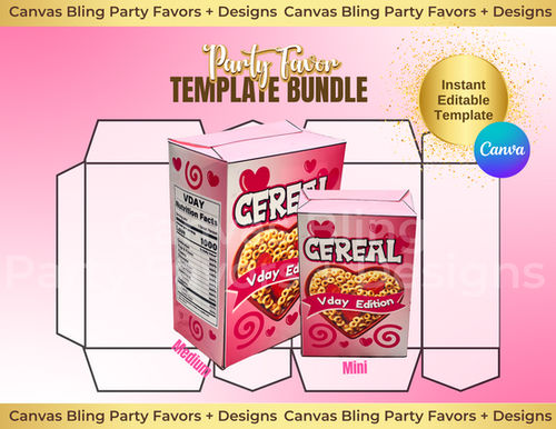 Mini Cereal/Candy Box Template | Canvas Bling