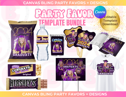 Purple and Gold MEGA Grad Bundle (editable) | Canvas Bling