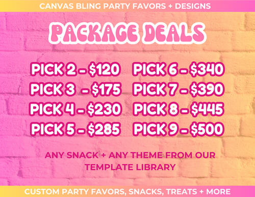 Party Favor Package Deals | Canvas Bling