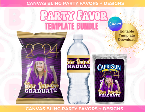 Purple and Gold Graduation Deluxe Bundle (editable) | Canvas Bling