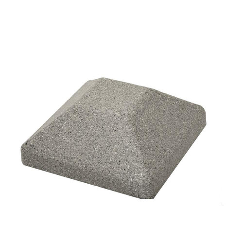 Faux Stone Composite Square Fence Post Cap, 5-in X 5-in, Grey | Navasco ...