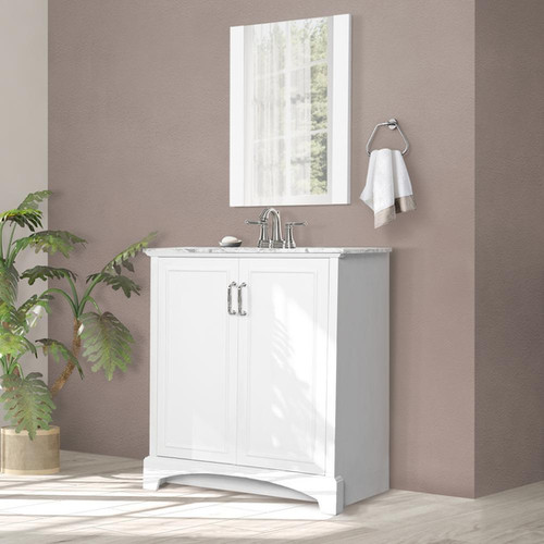 Vanity Combo with Mirror, White, 30-inch | Navasco Investments