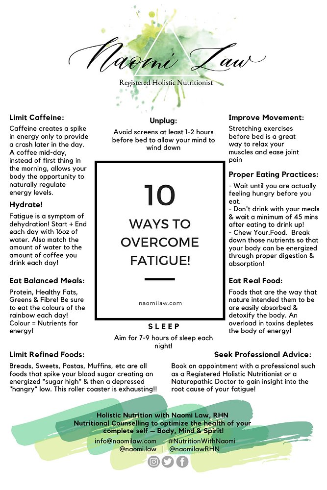10 Ways to Overcome Fatigue!