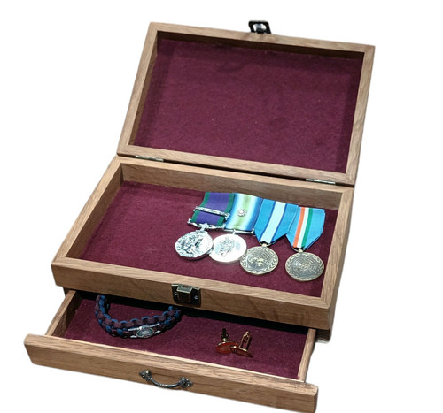Oak Military Medal Box | THE COORIE WOODSHOP
