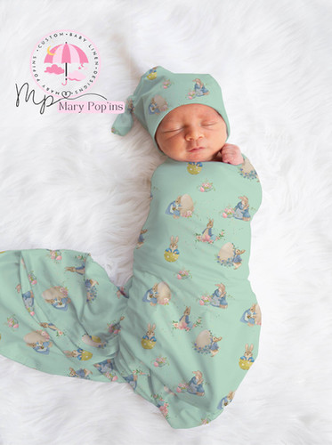Tales of Peter Rabbit sage Bunny Swaddle | Mary Popins
