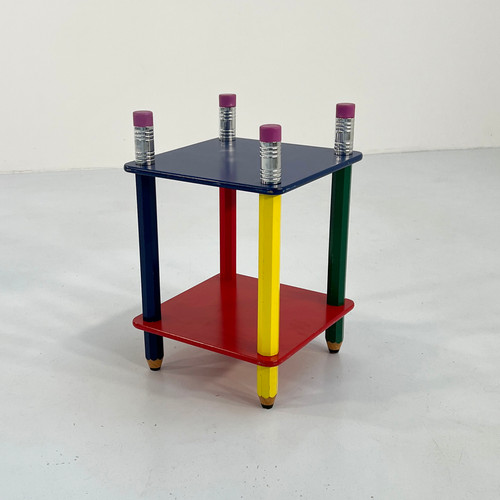 Pencil Side Table in Primary Colors, 1980s - SOLD | Kooloomodern